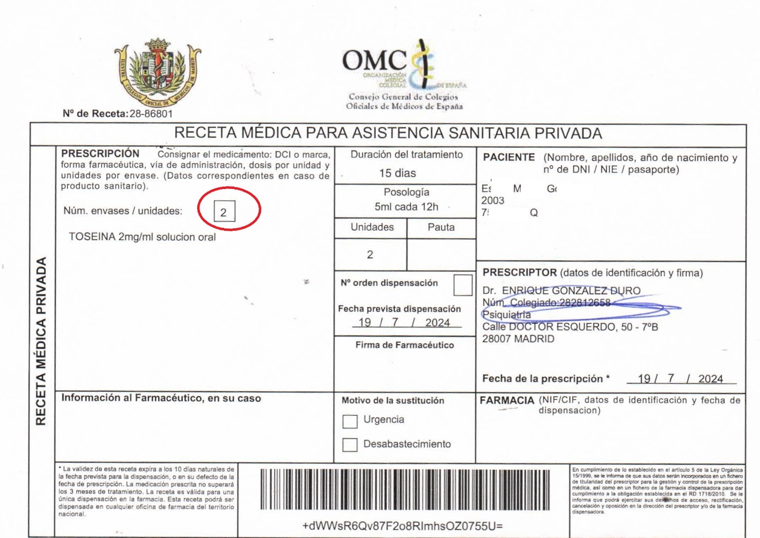 ALERTA RECETA FRAUDULENTA USO ILÍCITO- EXTREMAR LA PRECAUCIÓN - Ilustre ...